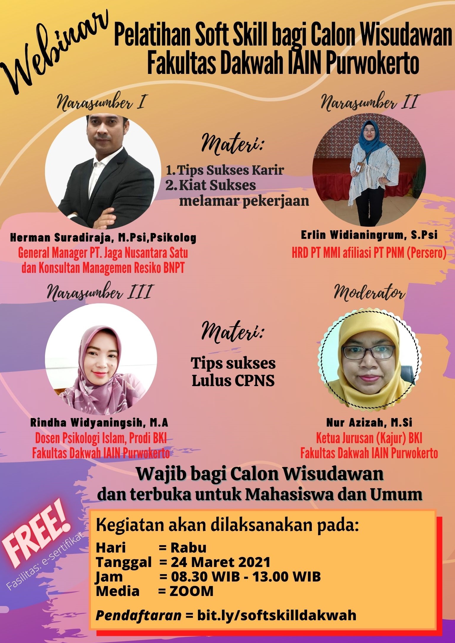 Pelatihan Soft Skill bagi Calon Wisudawan Periode Maret 2021 Fakultas Dakwah IAIN Purwokerto ...